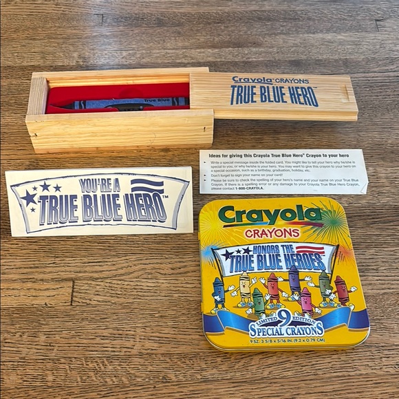 Crayola | Games | Collectible True Blue Hero Crayola Crayons Wood Tin ...